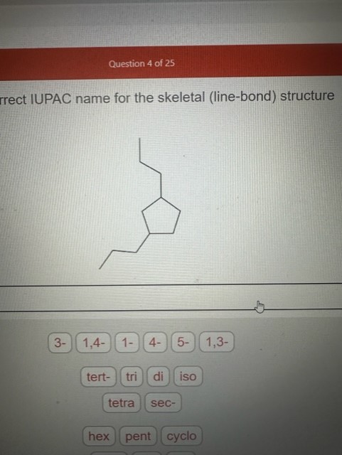 Solved rrect IUPAC name for the skeletal (line-bond) | Chegg.com