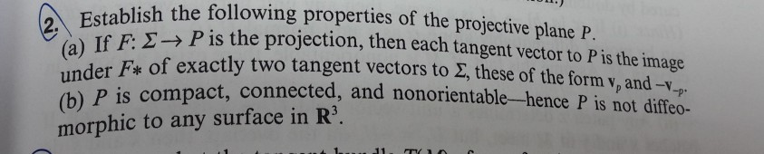 Solved Establish the following properties of the projective | Chegg.com