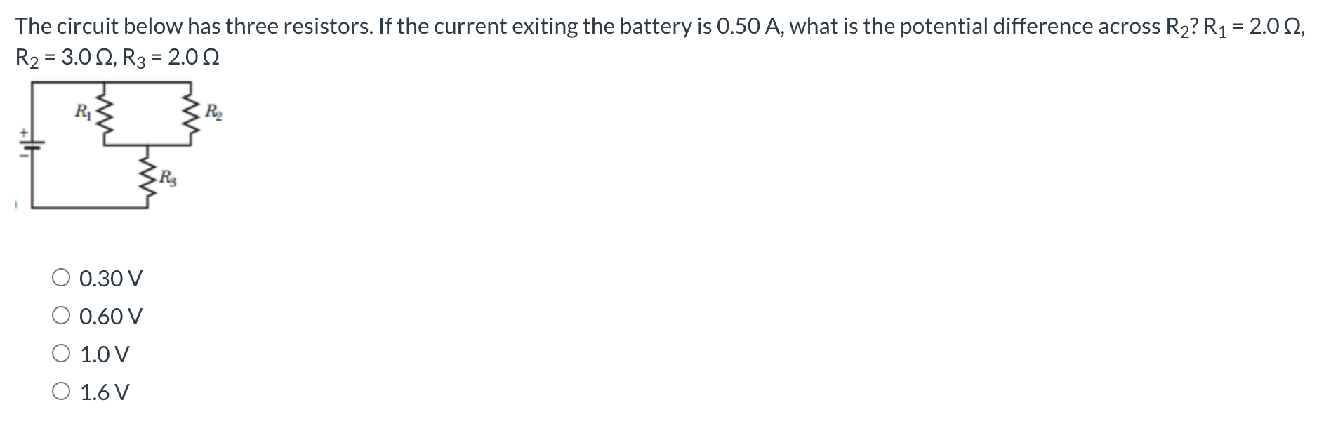 Solved The circuit below has three resistors. If the current | Chegg.com