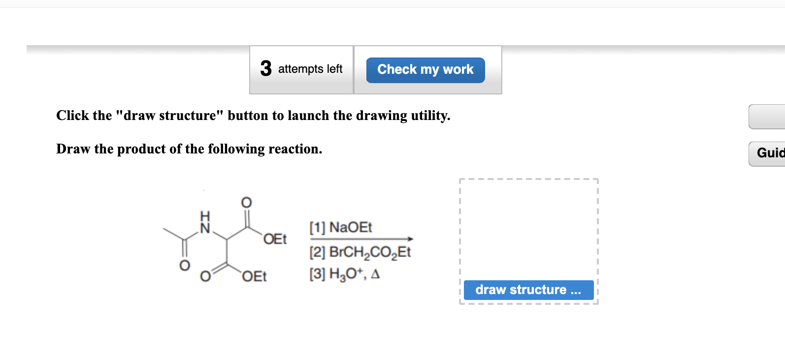 Solved 3 attempts left Check my work Click the "draw | Chegg.com