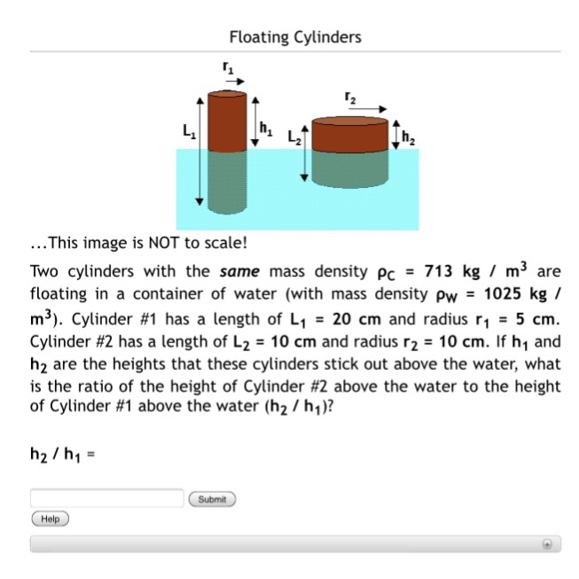 Solved Floating Cylinders ... This image is NOT to scale! | Chegg.com