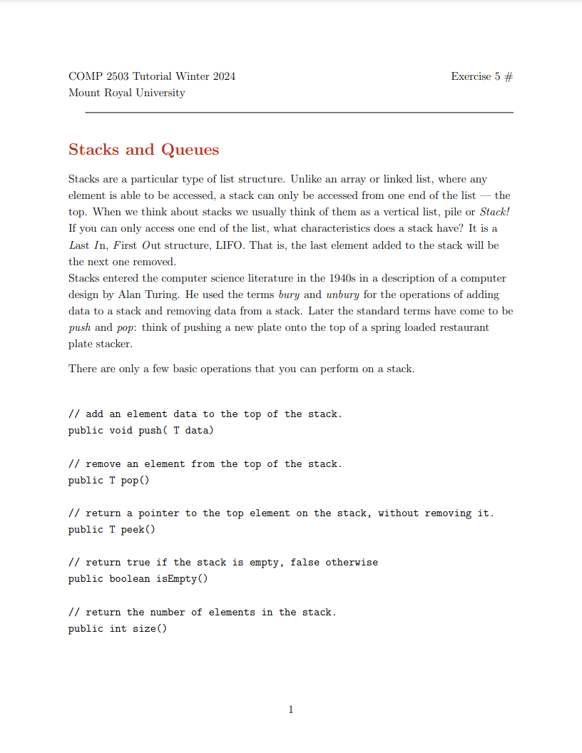 Solved Stacks And Queuesstacks Are A Particular Type Of List