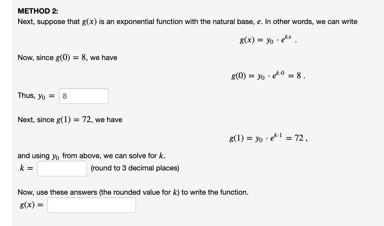 Solved (9 points) We wish to find an exponential function | Chegg.com
