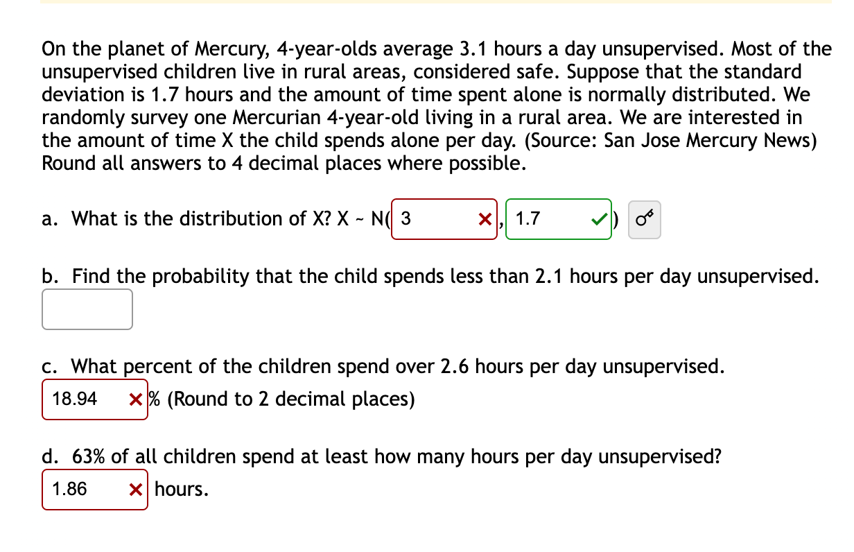 Solved On the planet of Mercury, 4-year-olds average 3.1 | Chegg.com