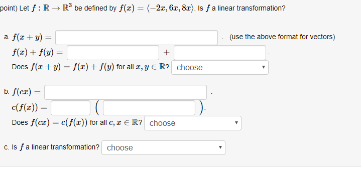 Solved point ) Let f : R-R3 be defined by f(x)-(- 2x, | Chegg.com