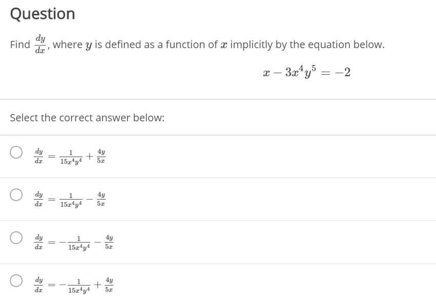 Solved Find Dydx Where Y Is Defined As A Function Of X