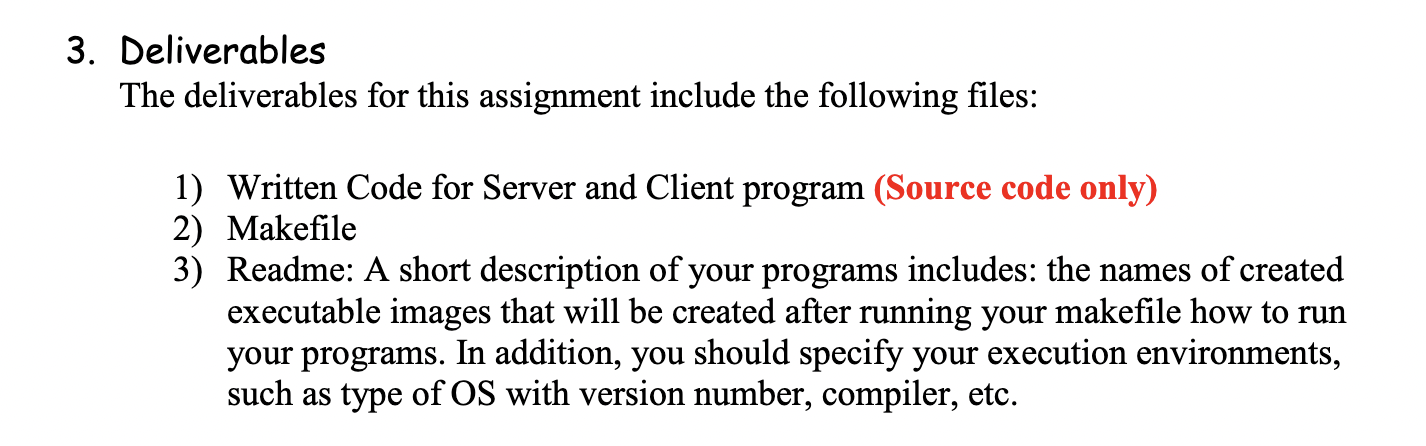 Solved 1. Goal Learn how to write a server and client socket | Chegg.com