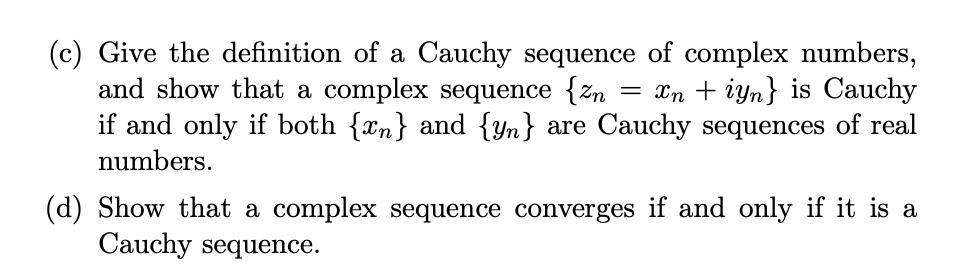 Solved (a) Prove the triangle inequality for complex | Chegg.com