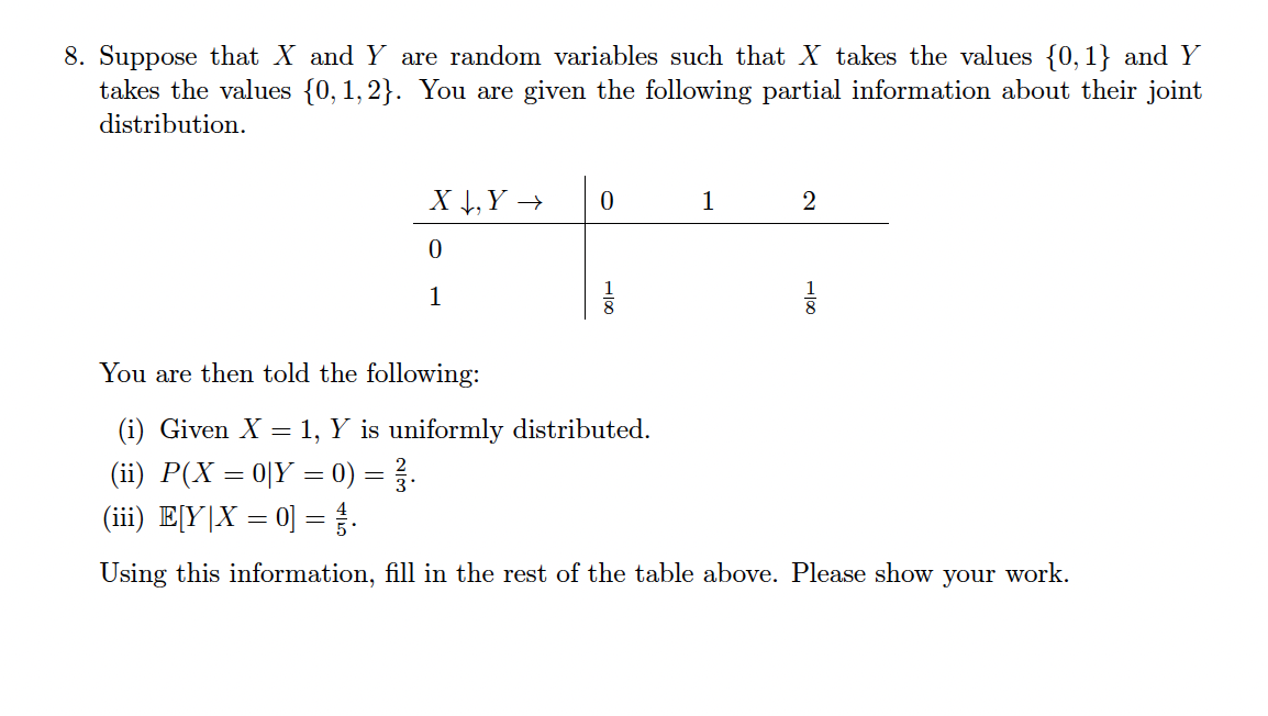 Solved Suppose that x ﻿and Y ﻿are random variables such that | Chegg.com