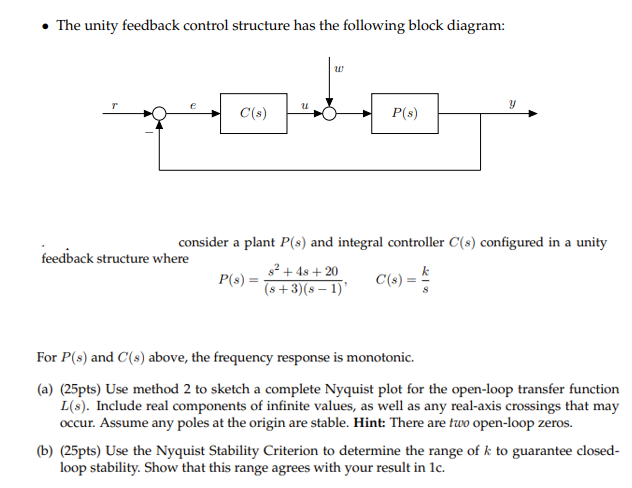 The unity feedback control structure has the | Chegg.com