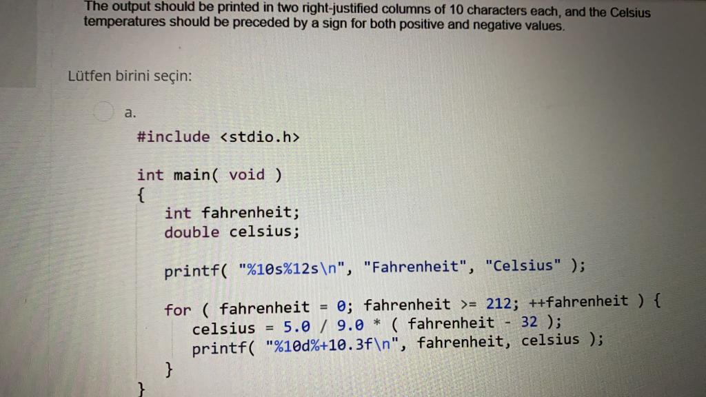 Solved Write a program that converts integer Fahrenheit | Chegg.com