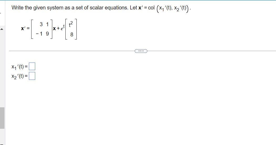 Solved Write the given system as a set of scalar equations. | Chegg.com