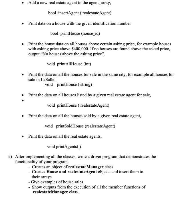 Solved Define the following classes to manage database of a | Chegg.com
