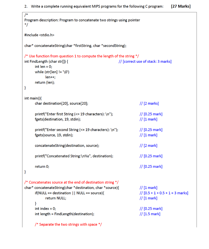 2. Write a complete running equivalent MIPS programs | Chegg.com