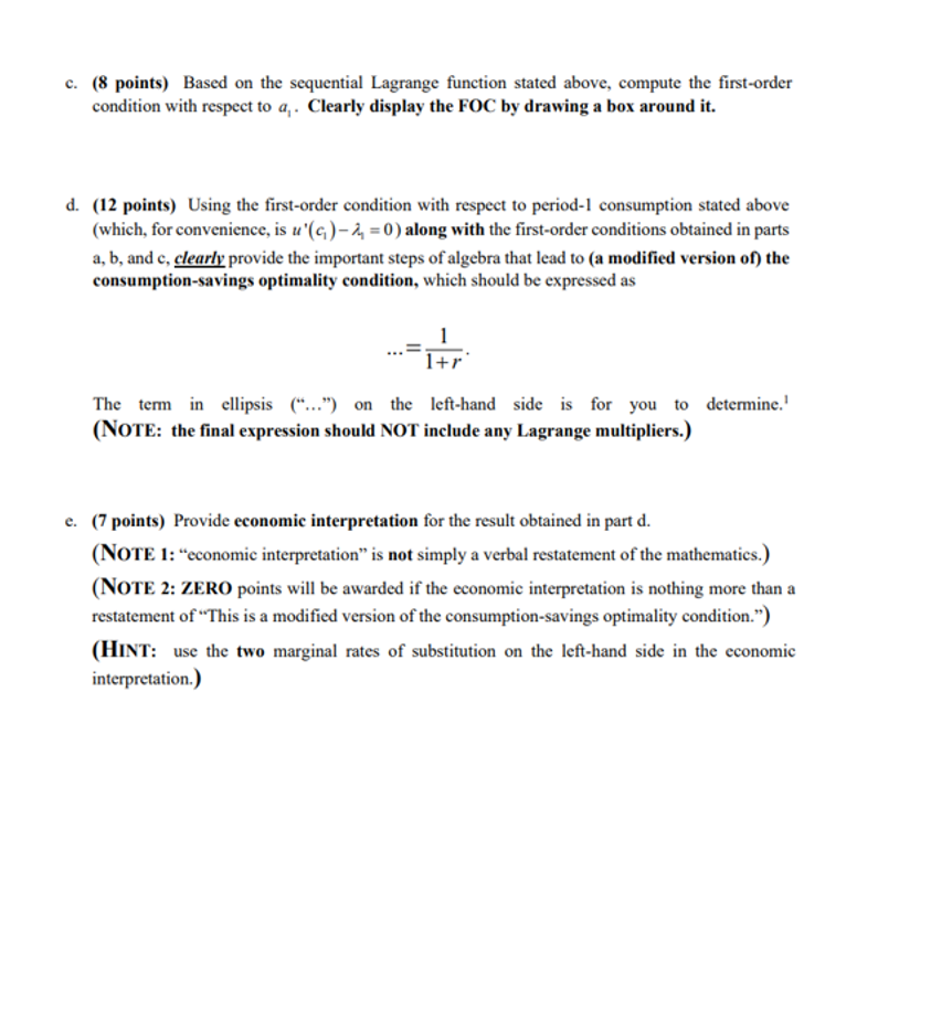 ANSWER TO QUESTIONS D and E PLEASE Problem 1. | Chegg.com