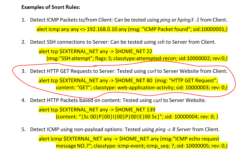 Solved (snort and hping3 on Ubuntu)What are the snort rules | Chegg.com