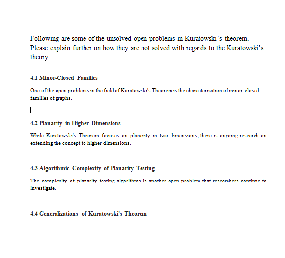 Solved Following are some of the unsolved open problems in | Chegg.com