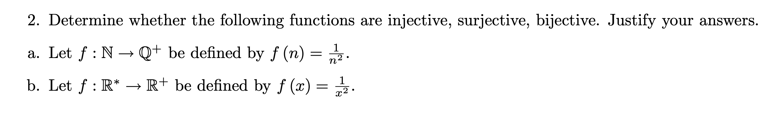 Solved 2. Determine whether the following functions are | Chegg.com