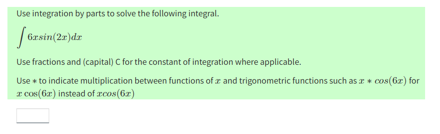 Solved Use integration by ﻿parts to ﻿solve the following | Chegg.com