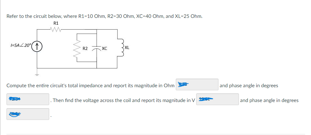 Solved Refer to the circuit below, where R1=10 Ohm, R2=30 | Chegg.com