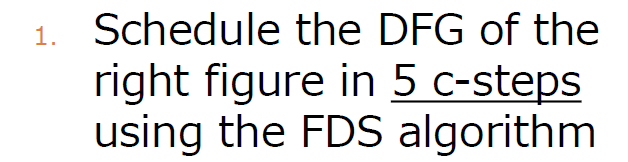 Schedule the DFG of the right figure in 5 c-steps | Chegg.com