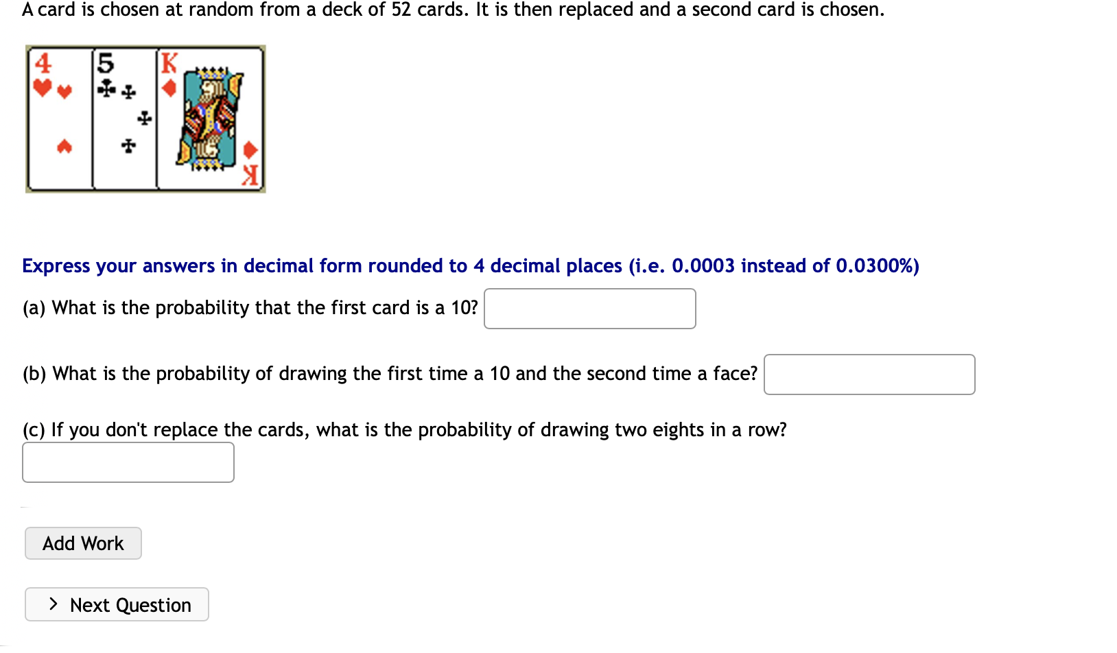 Solved A card is chosen at random from a deck of 52 cards. | Chegg.com