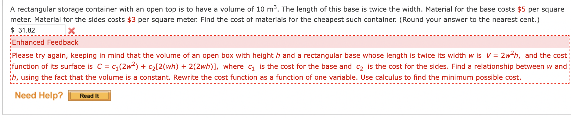 Solved A rectangular storage container with an open top is | Chegg.com