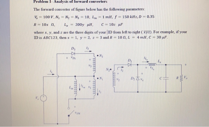 Solved Problem 1-Analysis of forward converters The forward | Chegg.com