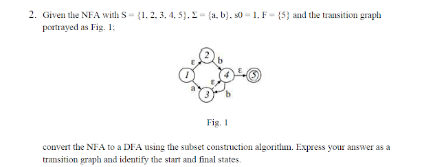 Solved 2. Given the NFA with S = {1, 2, 3, 4, 5), I = {a,b}, | Chegg.com