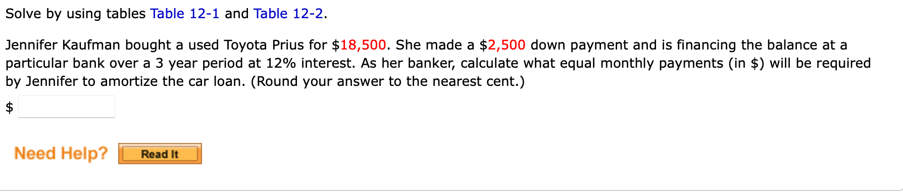 Solved Solve by using tables Table 12-1 and Table 12-2. | Chegg.com