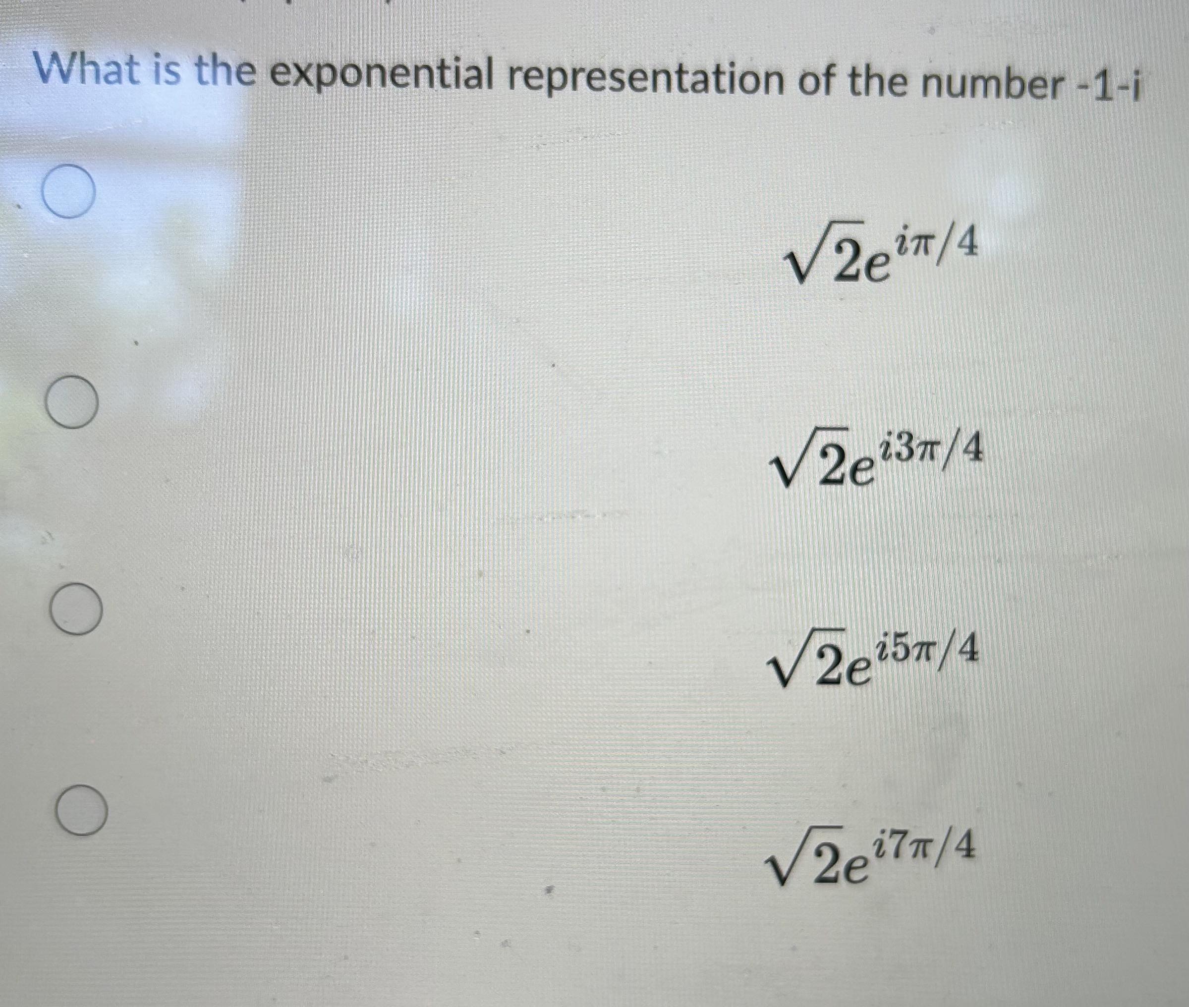 Solved What is the exponential representation of the number | Chegg.com