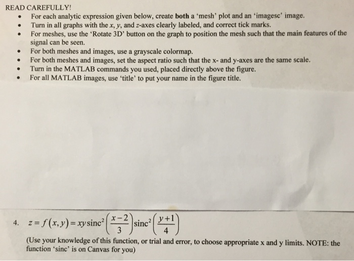 Solved For Each Analytic Expression Given Below Create Both