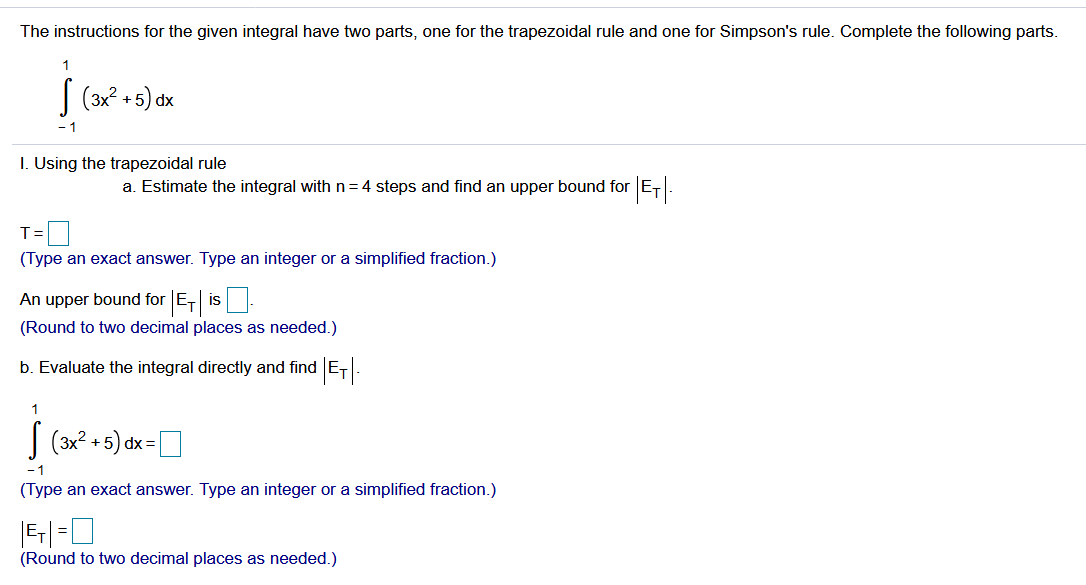 Solved The instructions for the given integral have two | Chegg.com