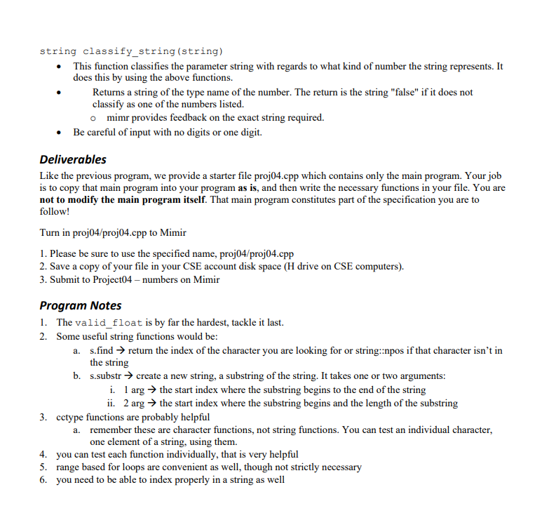 Solved Programming Project #04 This assignment is worth 30 | Chegg.com