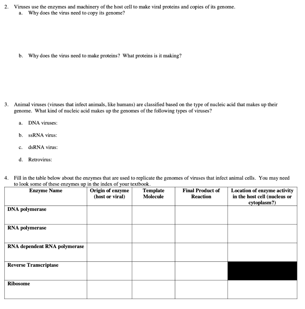Solved 2. Viruses use the enzymes and machinery of the host | Chegg.com