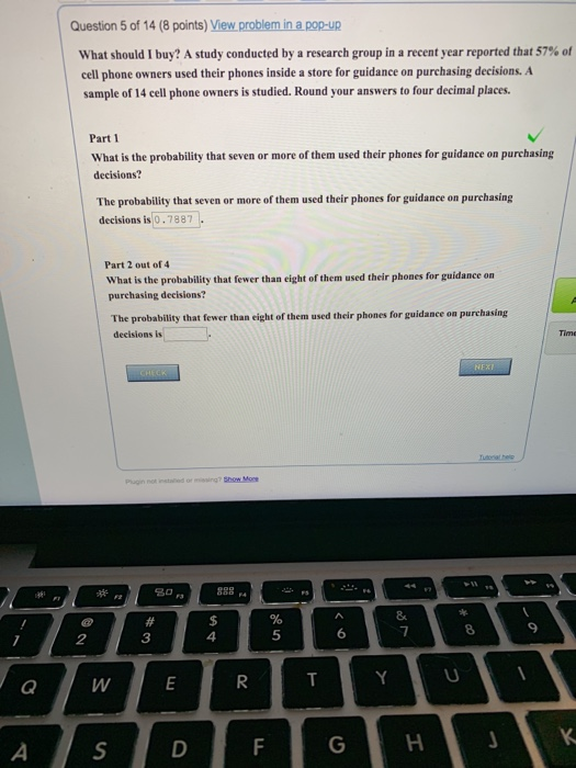 Solved Question 5 of 14 (8 points) View problem in a pop-up | Chegg.com
