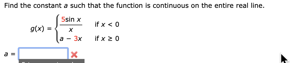 Solved Find the constant a such that the function is | Chegg.com