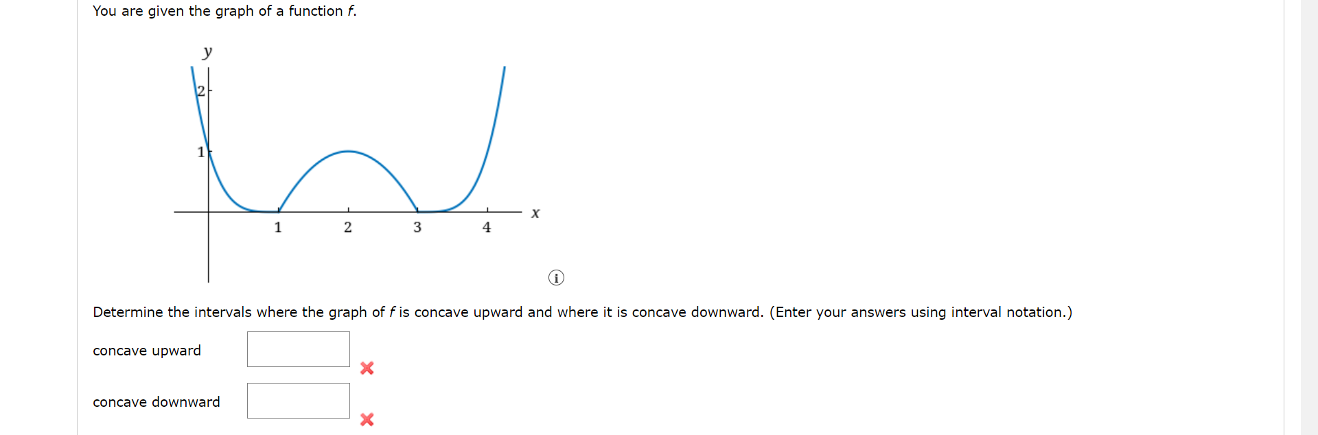 Solved Determine where the function is concave upward and | Chegg.com
