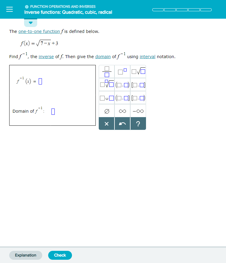 Solved FUNCTION OPERATIONS AND INVERSES -Inverse functions: | Chegg.com