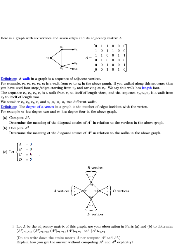 Solved Here is a graph with six vertices and seven edges and | Chegg.com