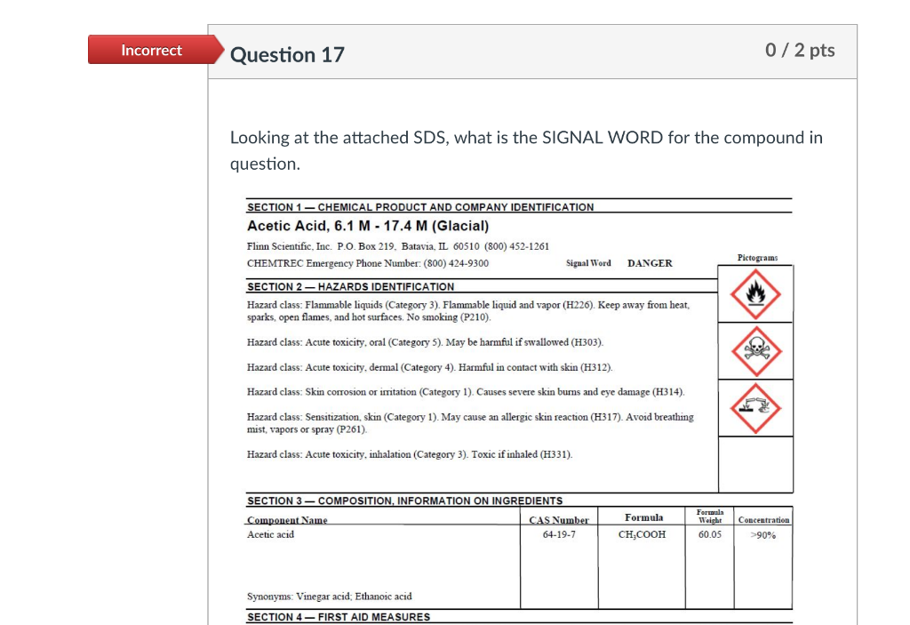 Acetic Acid Msds
