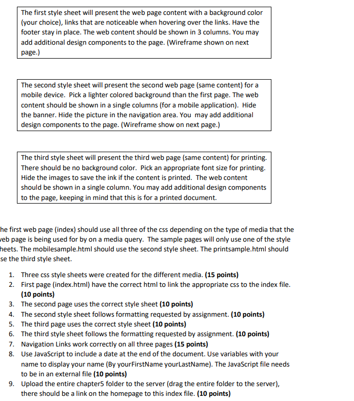 Solved Modify the web pages to link the appropriate css | Chegg.com