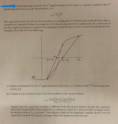 Solved In the bisection method, the kth approximation to | Chegg.com
