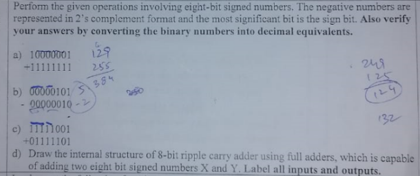 Solved Perform the given operations involving eight-bit | Chegg.com