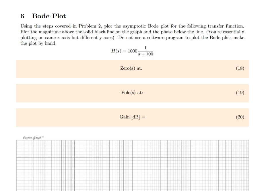 Solved 6 Bode Plot Using The Steps Covered In Problem 2 9871