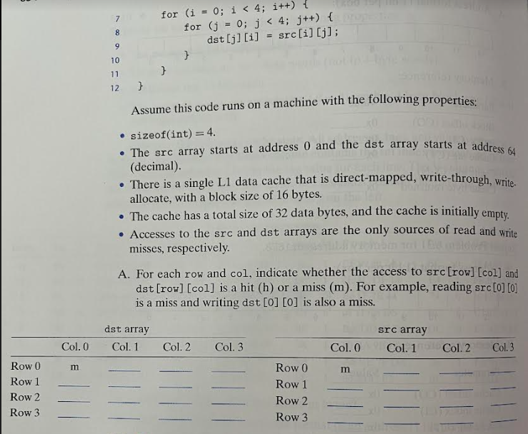 Solved Consider the following matrix transpose routine:1112} | Chegg.com