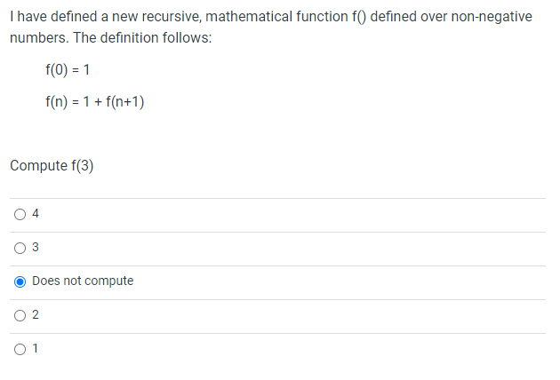 Solved I have defined a new recursive, mathematical function | Chegg.com