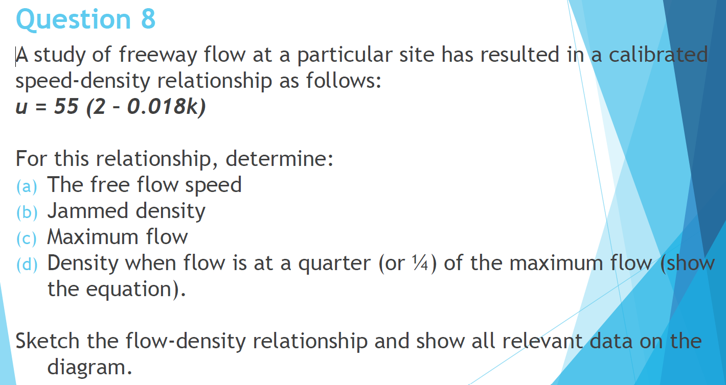 Solved A study of freeway flow at a particular site has | Chegg.com
