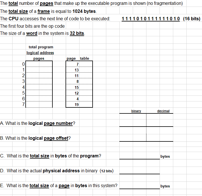 Solved The total number of pages that make up the executable | Chegg.com