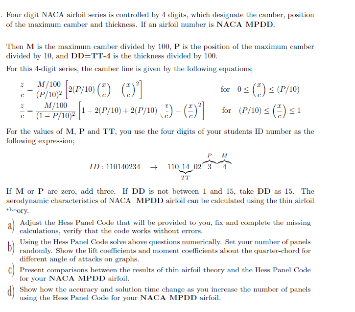 . Four digit NACA airfoil series is controlled by 4 | Chegg.com